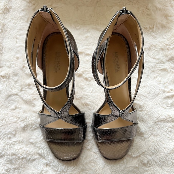 MICHAEL Michael Kors | Shoes | Michael Kors Harlen Metallic Open Toe ...